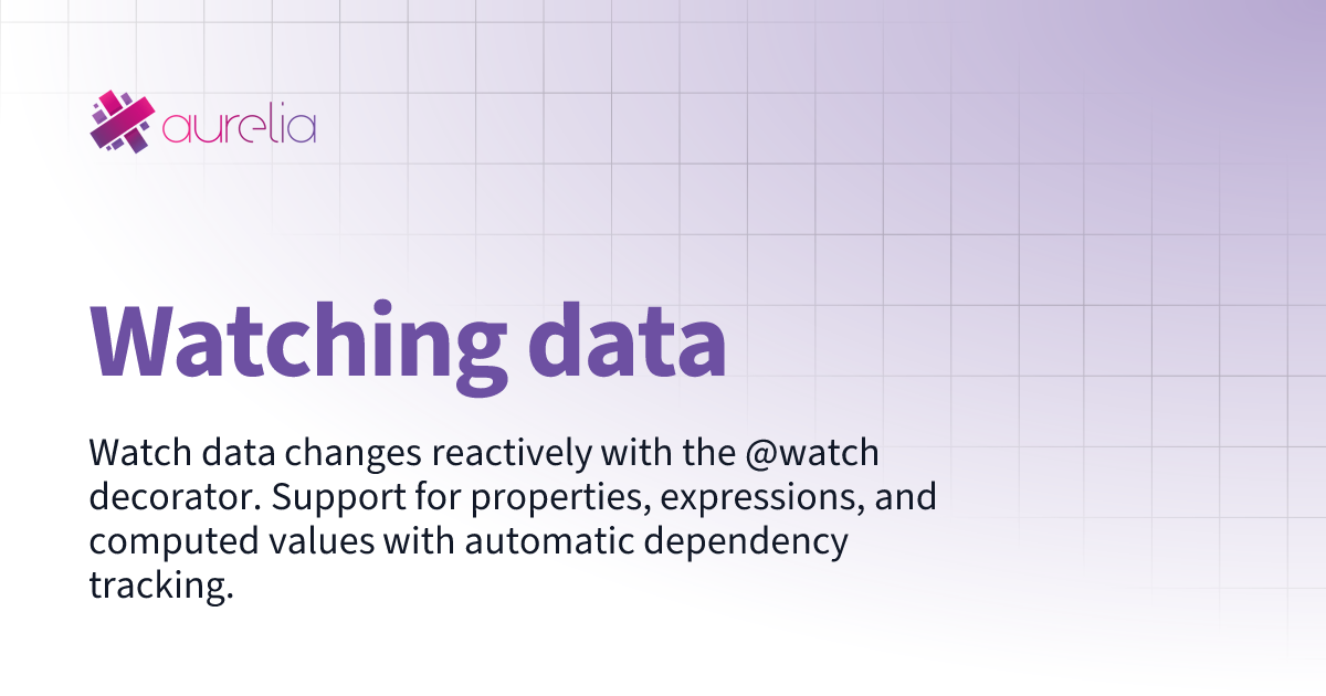 Watching data | The Aurelia 2 Docs