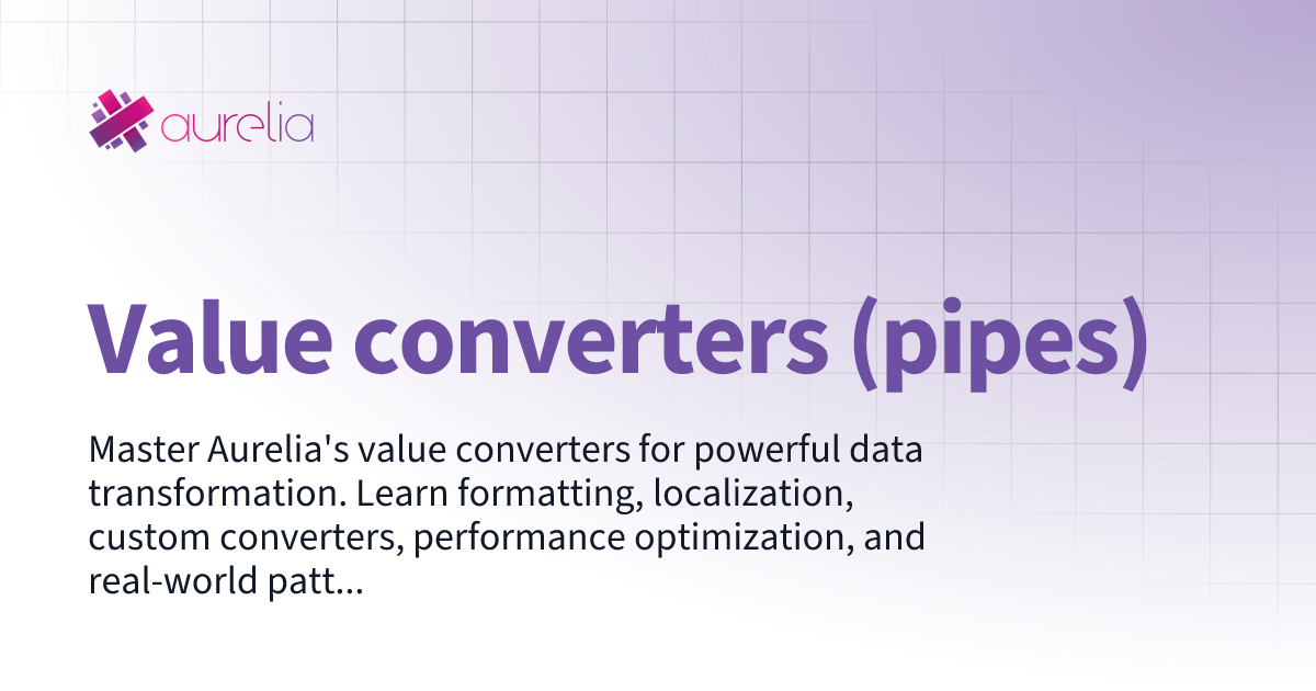 Value converters (pipes) | The Aurelia 2 Docs