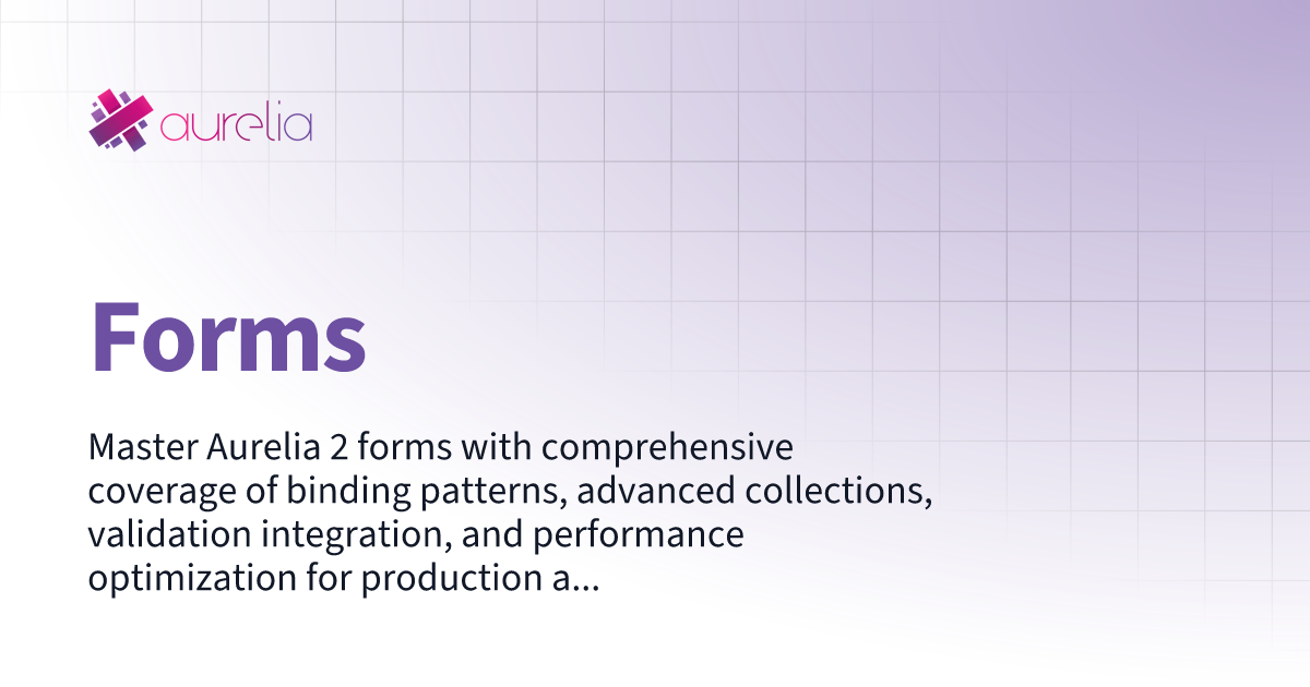 Form Inputs | The Aurelia 2 Docs