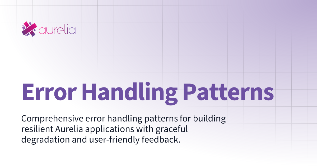 Error Handling Patterns | The Aurelia 2 Docs