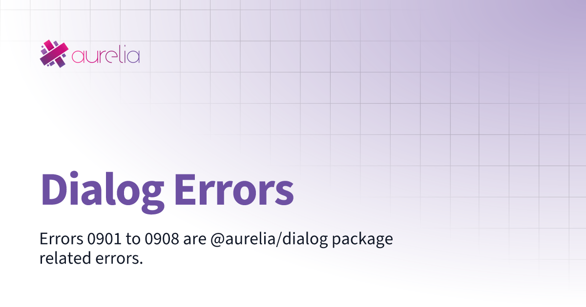 Dialog Errors | The Aurelia 2 Docs